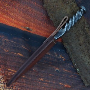 Steel Maiden Hand Forged Twisted Handle Railroad Spike Knife Full Tang Tanto Perfect Groomsmen ...