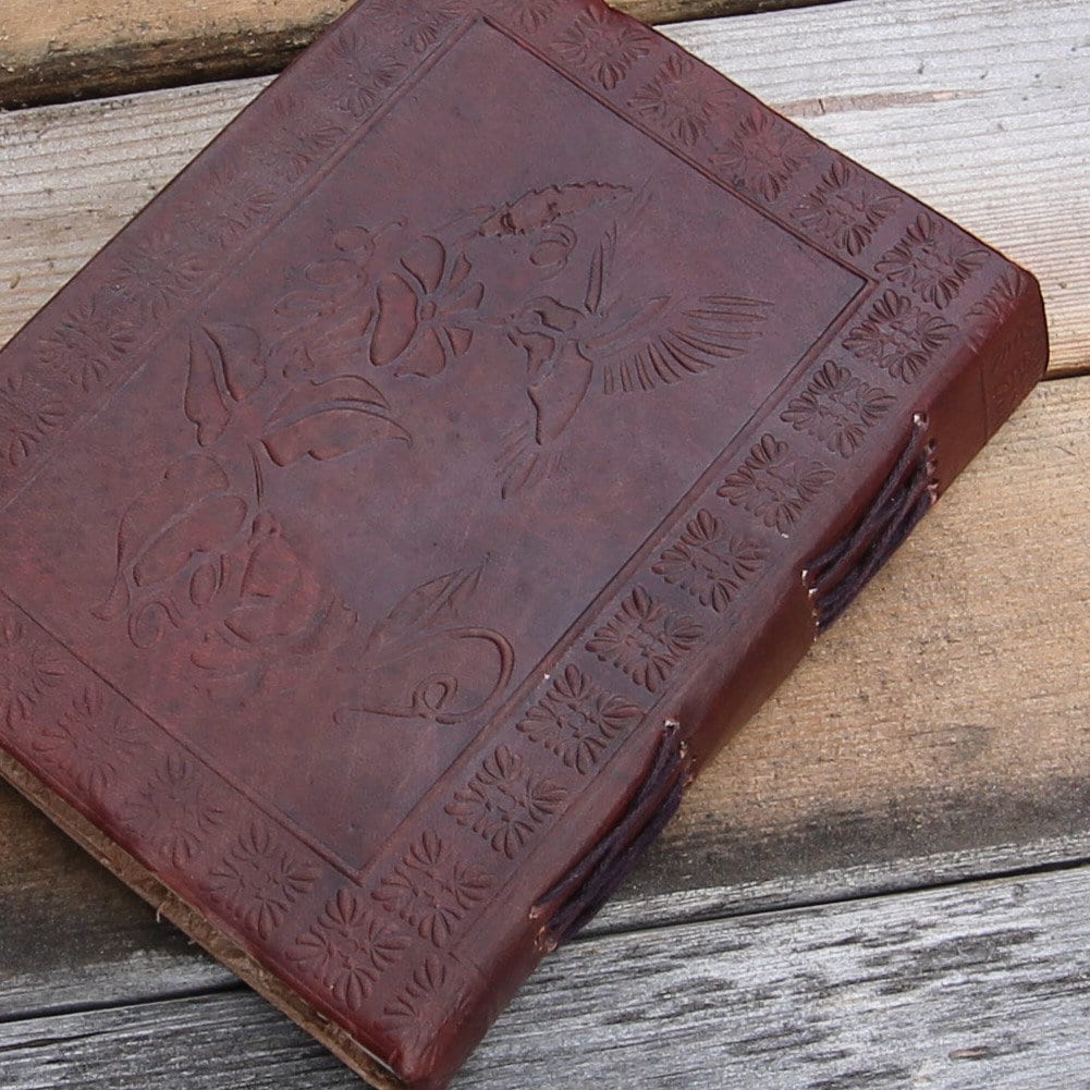 Dragon and Hummingbird Leather Journal | Etsy