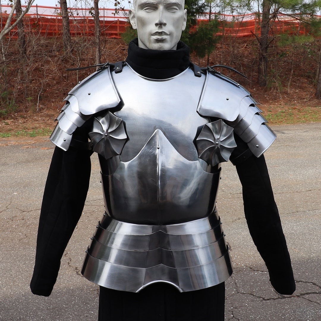 Medieval Warrior Knight Crusader Cuirass Chest Plate Shoulder Pauldron ...