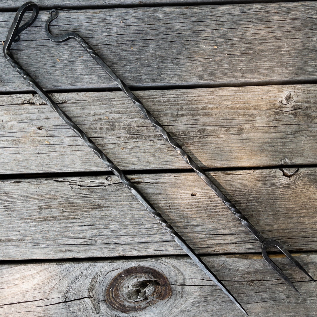 Campfire BBQ Serving Fork and Skewer Set Medieval Inspired Hand Forged ...
