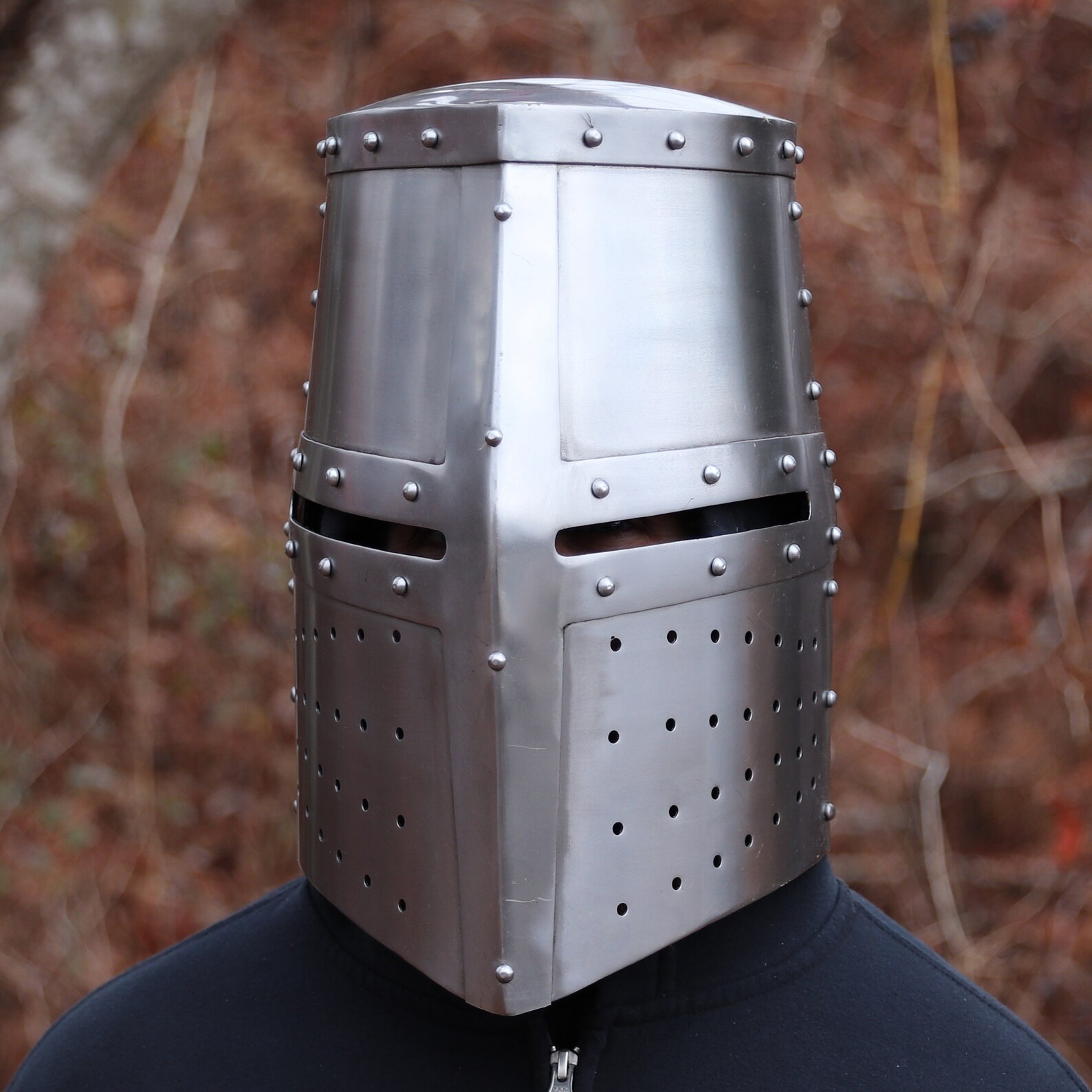 Crusader Knight Functional Great Helm Steel Cross Armor Bucket | Etsy