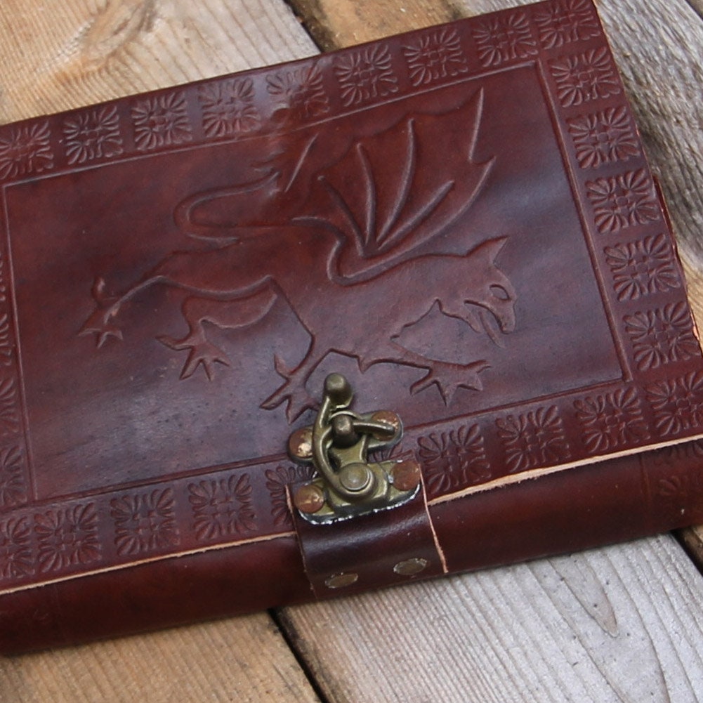 Dragon and Hummingbird Leather Journal | Etsy