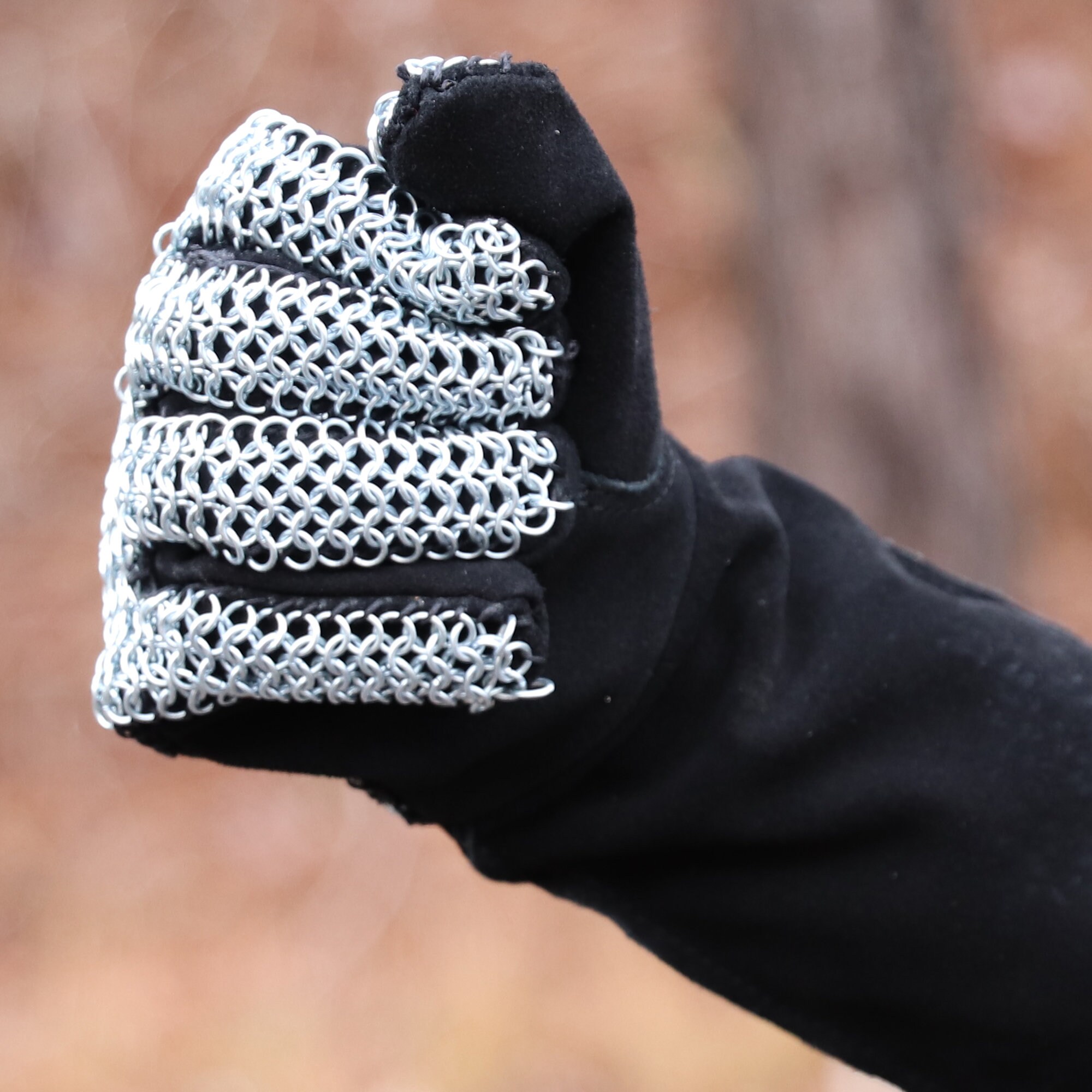 Medieval Genuine Black Suede Chainmail Armor Gloves | Etsy