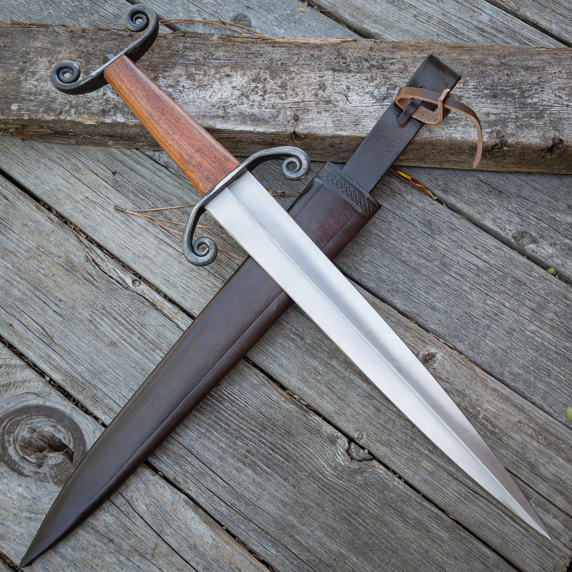 Tossing Winds Viking Replica Dagger Wood Handle Curled Guard - Etsy