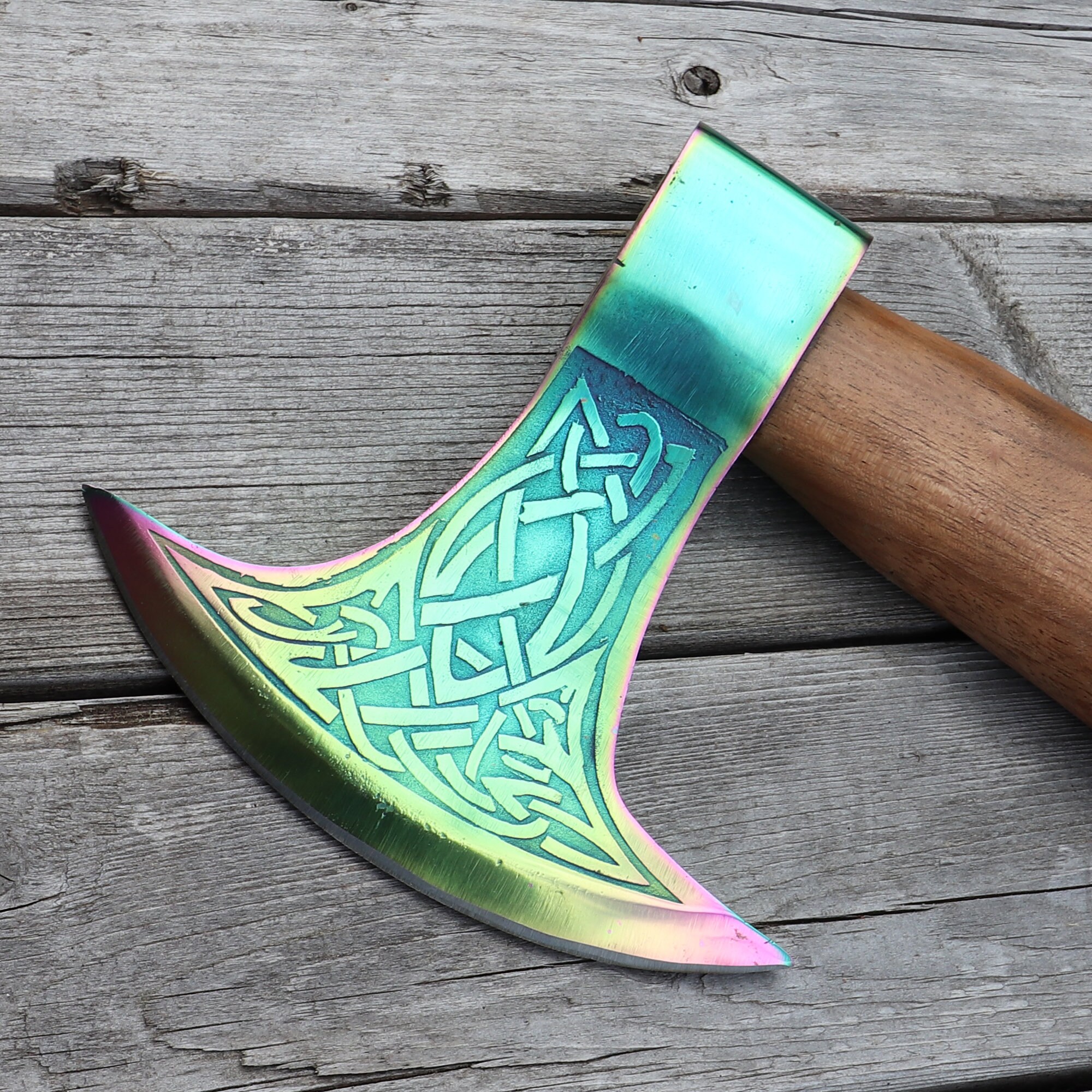 Viking Dragon Slayer Rainbow Titanium Dane Axe Hand Crafted - Etsy