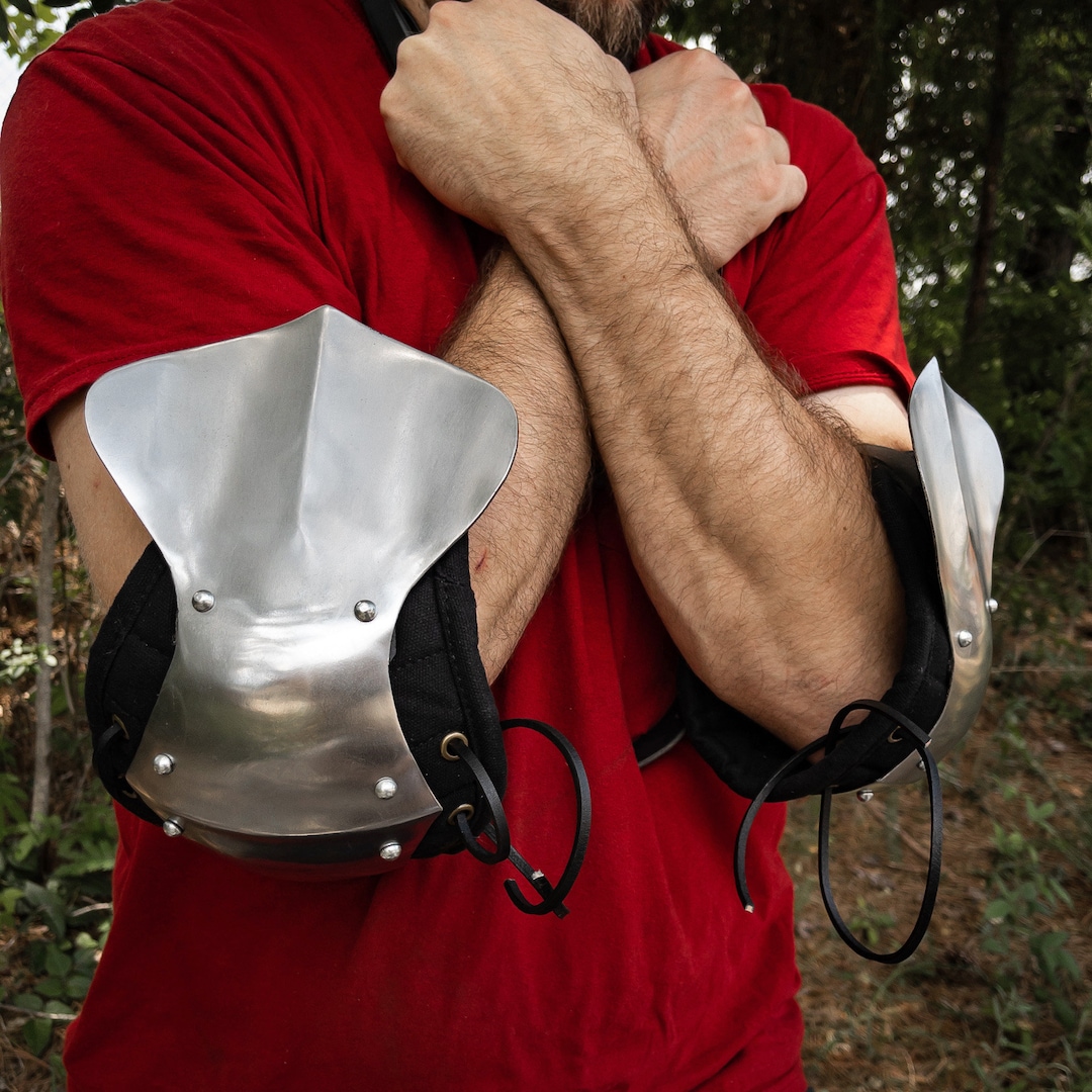 Medieval Rounded Couter Polished 18 Gauge Steel Protective Cowter Elbow ...