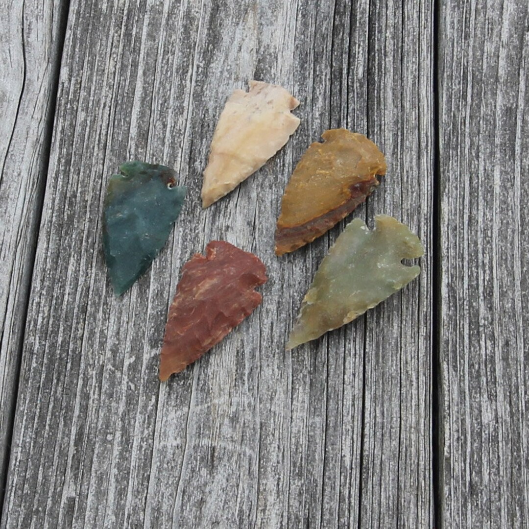 Medieval Flint Agate Arrowhead 5 Piece Set 2 Inch Genuine Hand Crafted ...