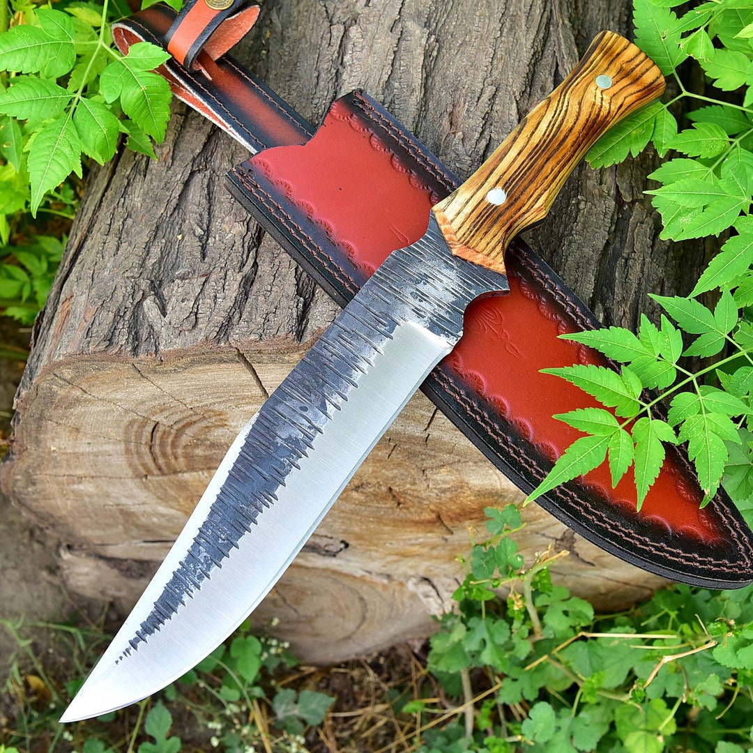 Tennessee Wild Boar Bowie Hunting Knife Forged Full Tang Outdoor ...