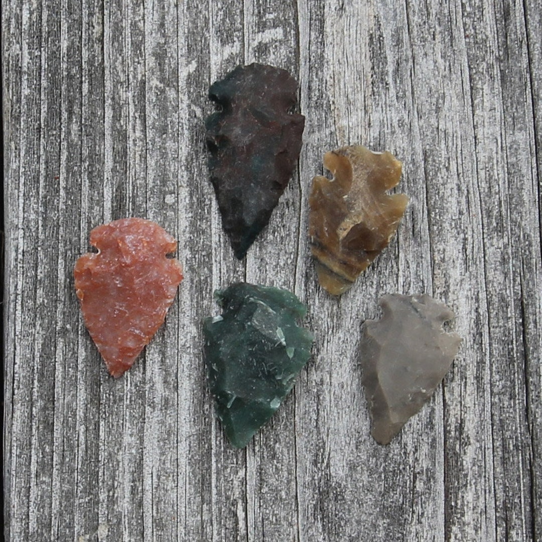 Medieval Flint Agate Arrowhead 5 Piece Set 1 Inch Genuine - Etsy