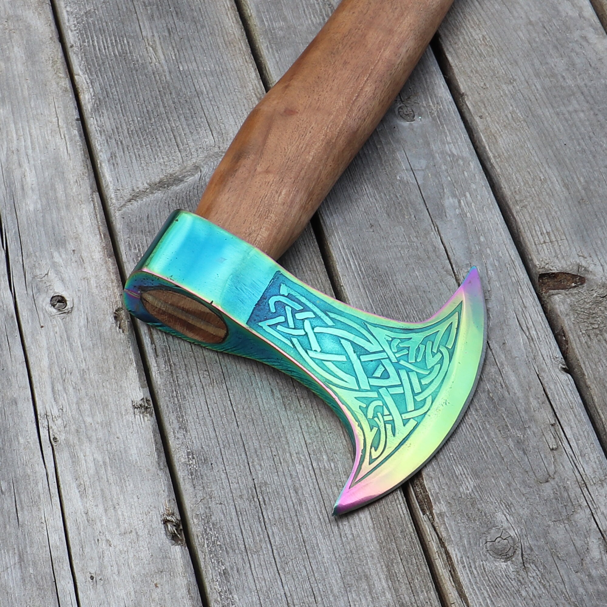 Viking Dragon Slayer Rainbow Titanium Dane Axe Hand Crafted - Etsy
