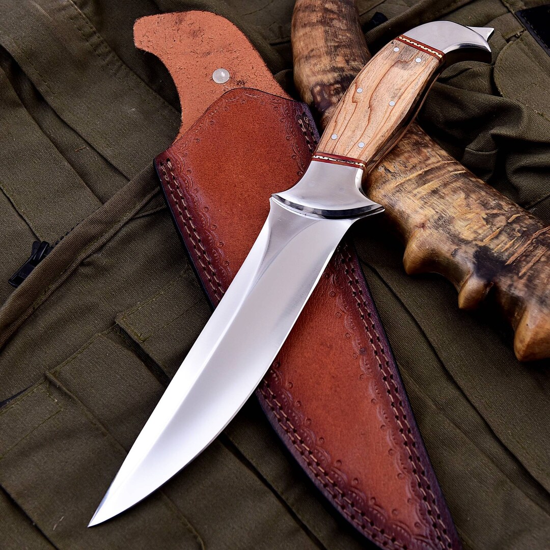Full Tang Straight Back Blade Nefarious Intentions Hunting Knife Knife ...