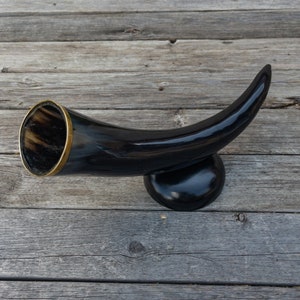 Viking Cornucopia Display Horn With Built-in Stand Authentic Bovine ...