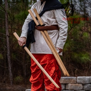 Japanese Wooden Daito Practice Sword Functional Handmade Steamed Beech ...