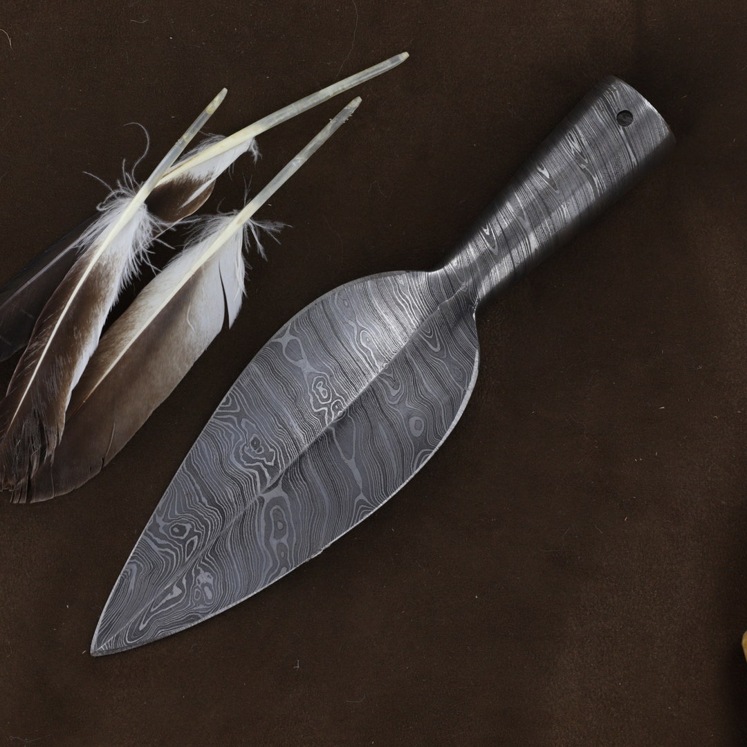 Born for Greatness Damascus Steel Leaf Spear Head Hand Forged Pattern ...