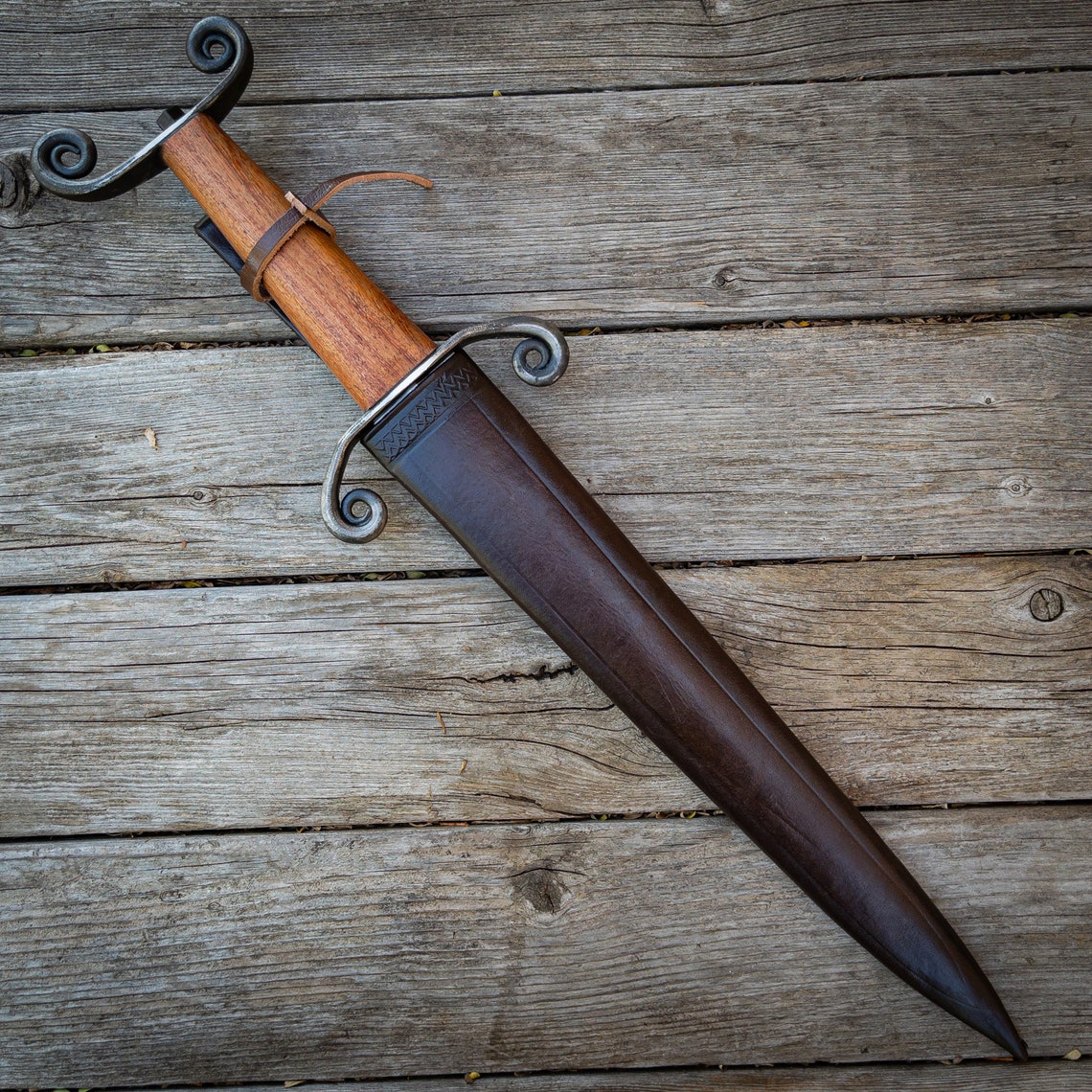 Tossing Winds Viking Replica Dagger Wood Handle Curled Guard - Etsy