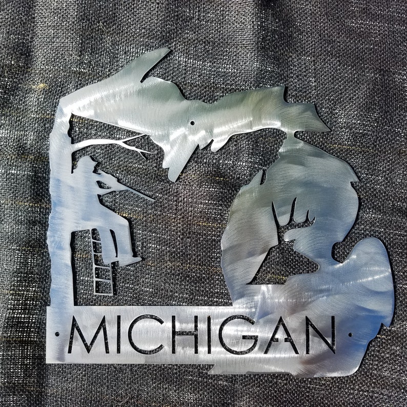 Deer Hunting Metal Wall Art. Love the Mitten. Local Hometown Signs ...