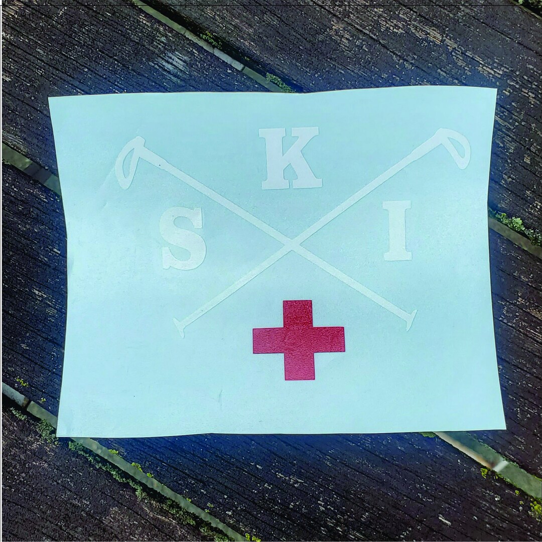 Ski Patrol Decal or Sticker. First Aid Cross. Great for Car Window or ...