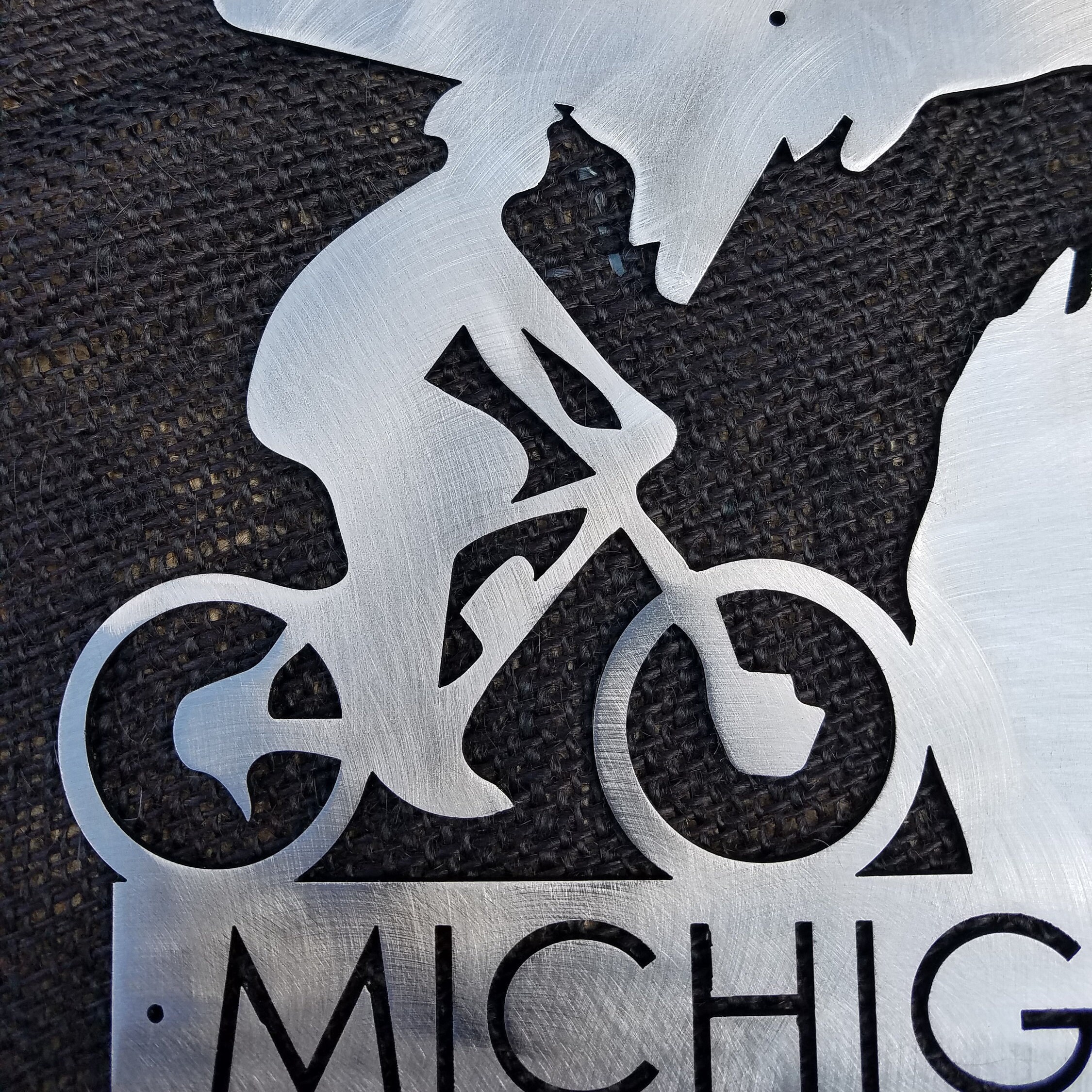Michigan Cycling Metal Wall Art Sign. Made in Michigan. Bike - Etsy