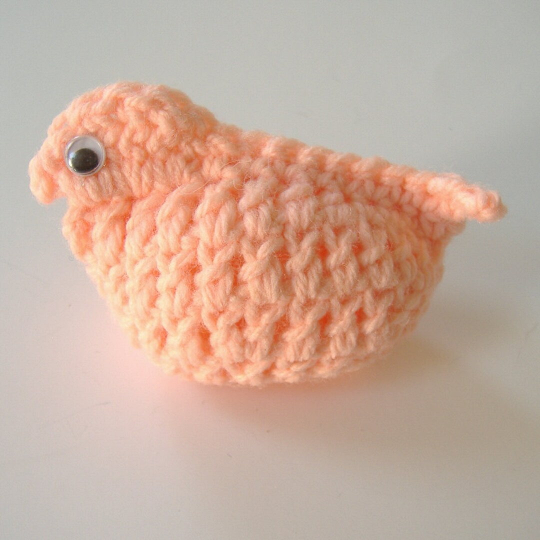 Crocheted Peach Peep Cover for Plastic Easter Egg, Orange Peep for ...