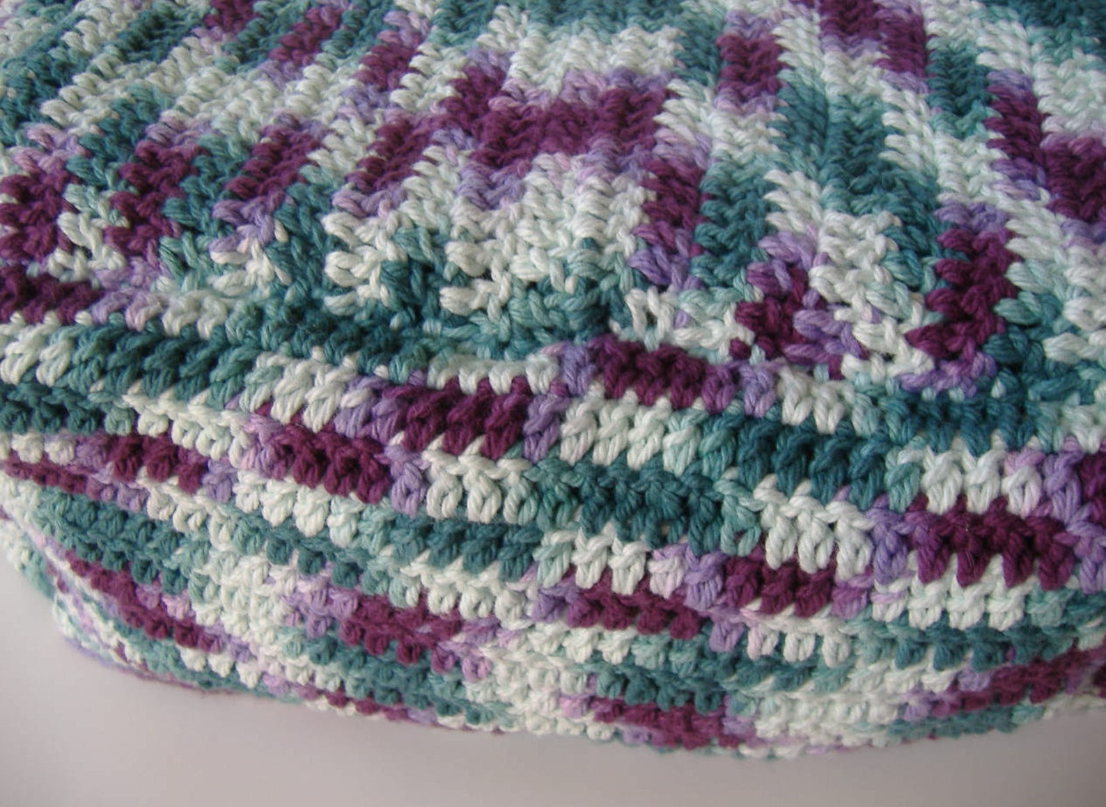Crocheted Toaster Cover, Multicolored, Purple Green White Light Blue ...