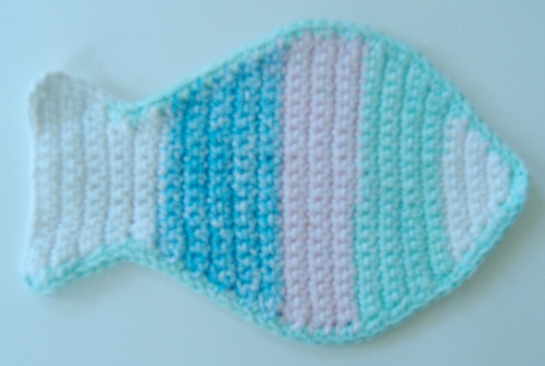 Crocheted Fish Dishcloth, Seashore Themed Kitchen, Fish-shaped Dish Rag ...
