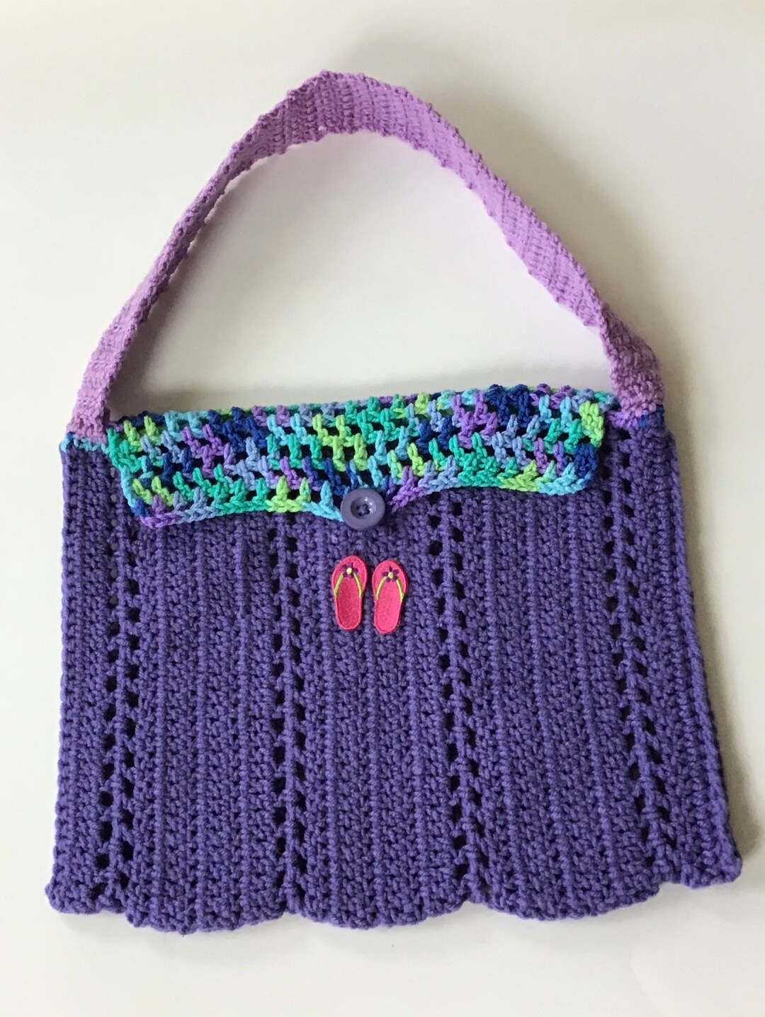 Crocheted Purple iPad or Tablet Holder With Strap Sandals - Etsy