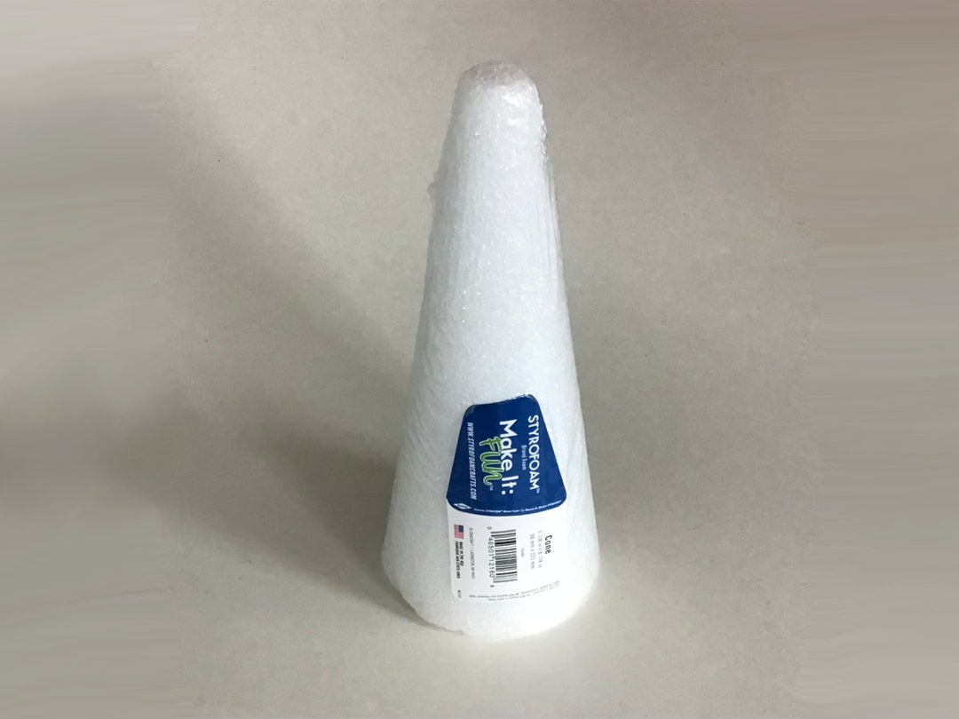 Floracraft Styrofoam Make It Fun Cone 3 7/8 X 8 7/8, White, Craft ...