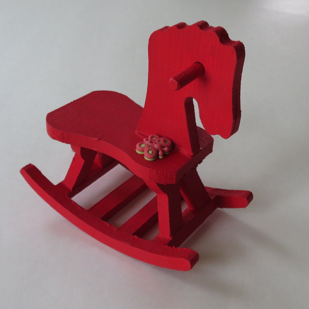 Painted Mini Red Rocking Horse 5 Red Rocking Horse for - Etsy