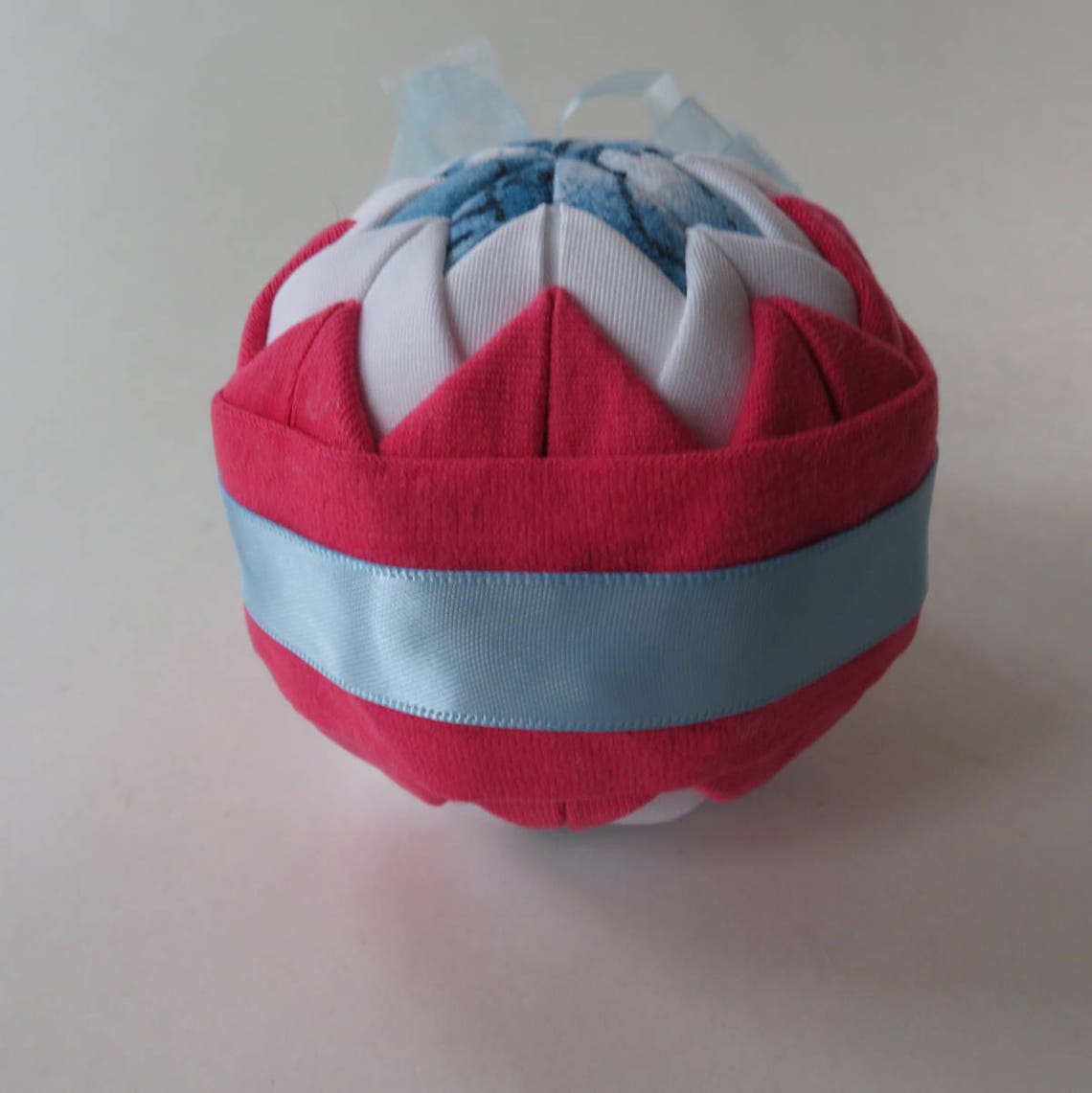 Quilted Ornament Ball 3.5 Folded Fabric Ball Ornament | Etsy