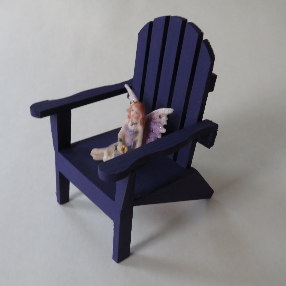Purple Mini Adirondack Chair With Fairy, Painted Mini Chair, Country ...