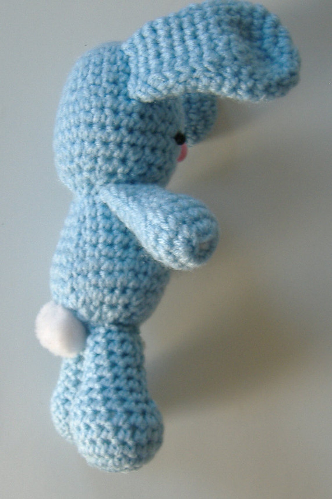 Crocheted Blue Bunny Stuffed Animal, Amigurumi Rabbit, Little Bigfoot ...