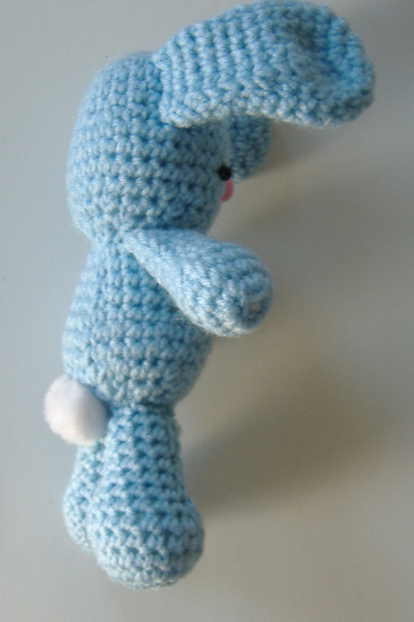 Crocheted Blue Bunny Stuffed Animal, Amigurumi Rabbit, Little Bigfoot ...