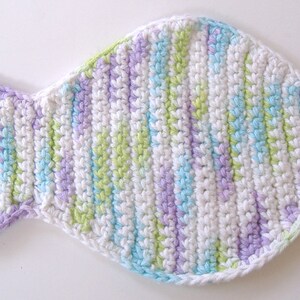 Crocheted Fish Dishcloth, Seashore Themed Kitchen, Fish-shaped Dish Rag ...