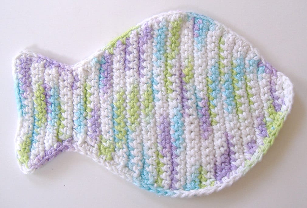 Crocheted Fish Dishcloth, Seashore Themed Kitchen, Fish-shaped Dish Rag ...