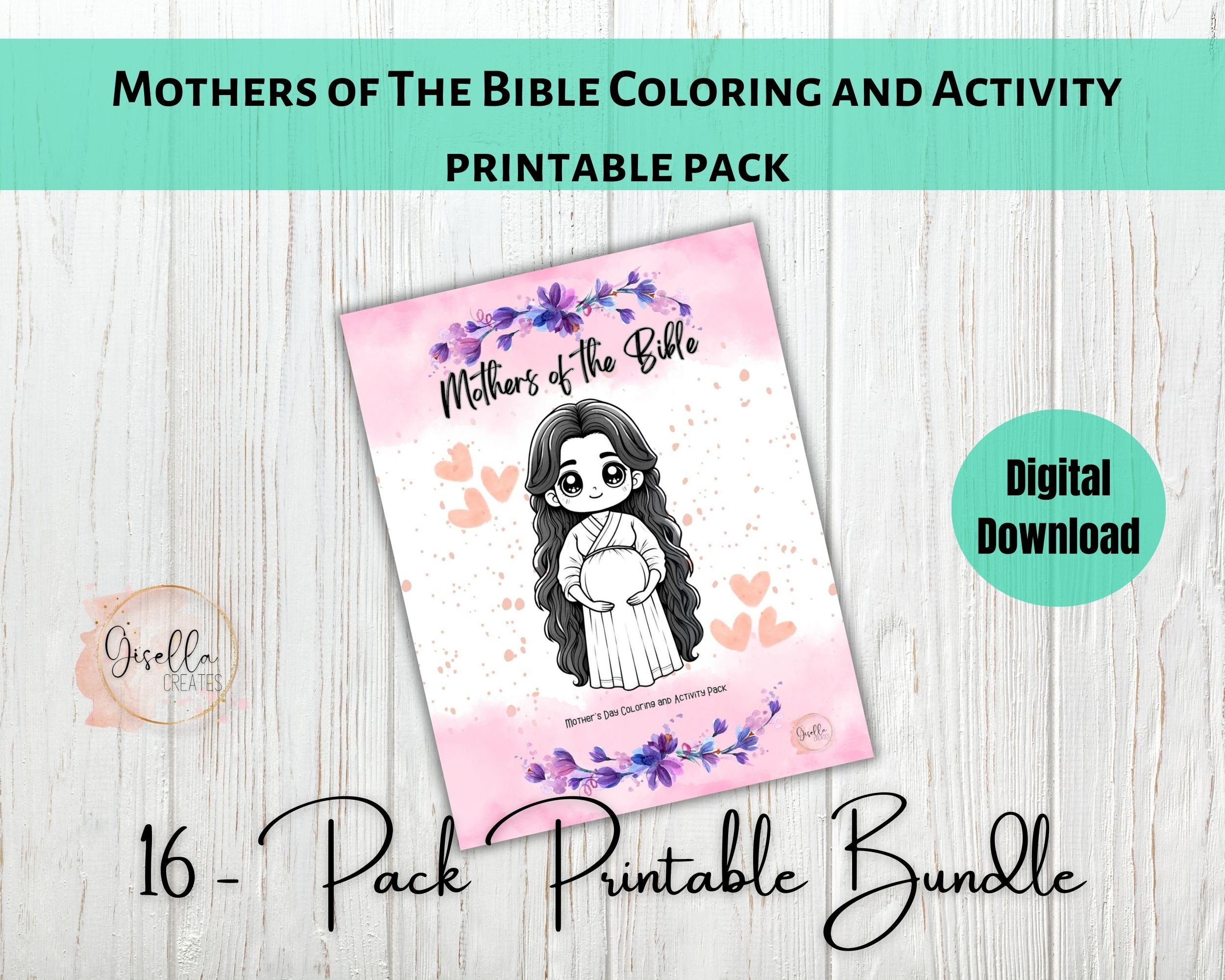 Mothers of the Bible Mothers Day Coloring Activity Pages Printable Pack ...