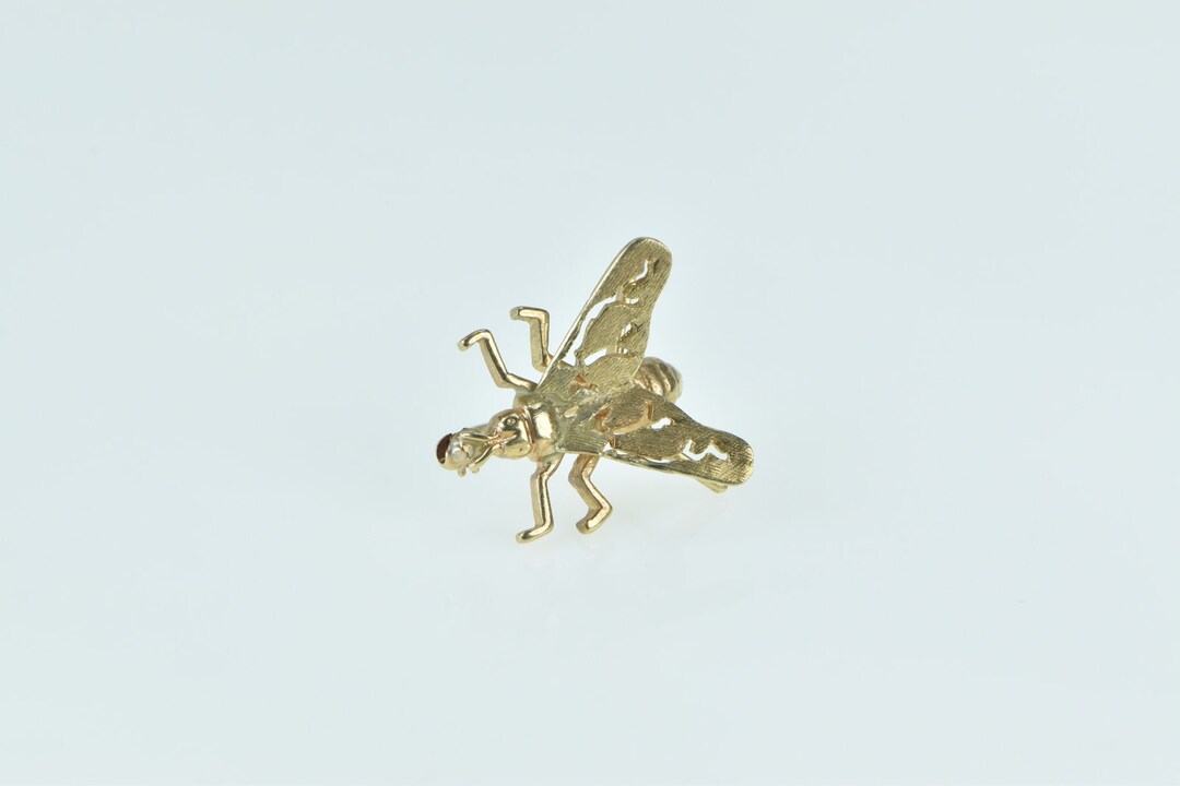 14K Pierced House Fly Vintage Bug Insect Pin/brooch Yellow Gold - Etsy