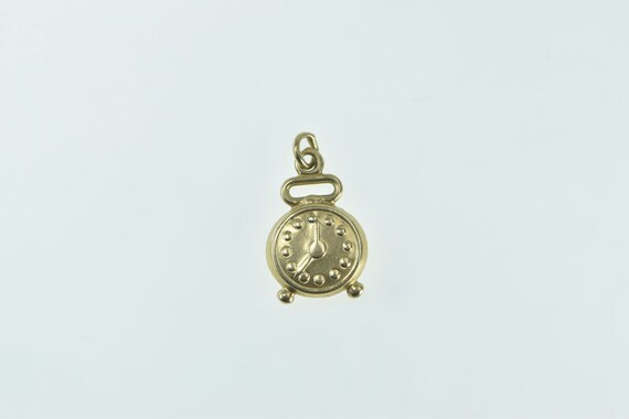 14K 3D Clock Alarm Time Symbol Charm/Pendant Yellow G… - Gem