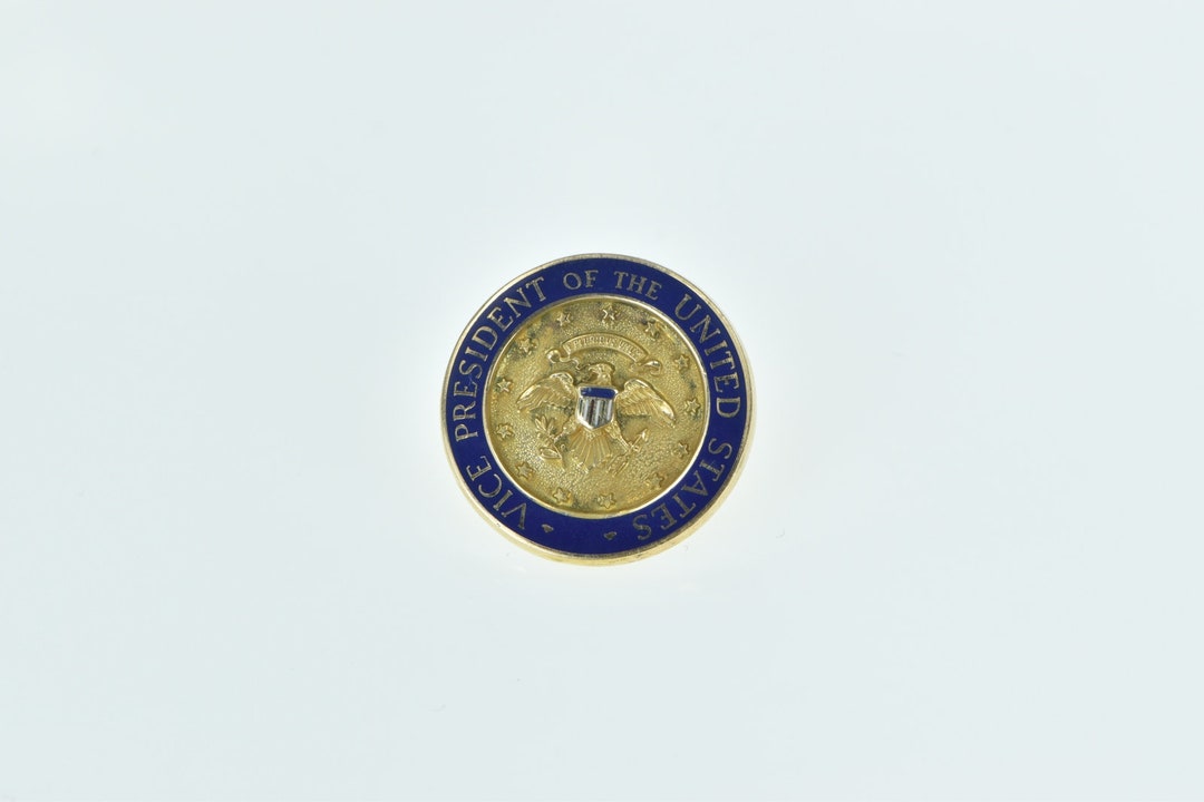 14K Enamel Vice President of the United States Pin/brooch Yellow Gold ...