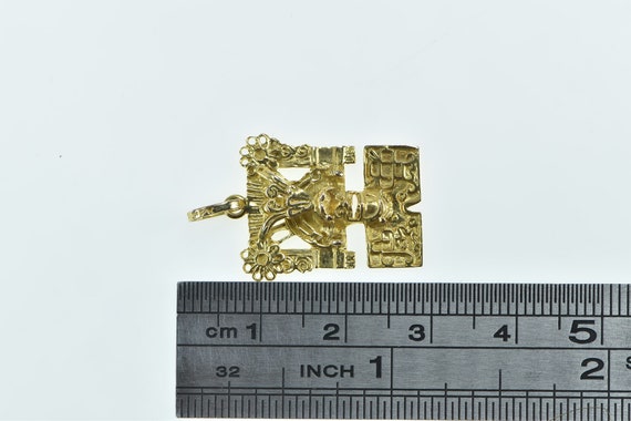 14K Ornate Peruvian Tribal Figure Elaborate Charm/Pen… - Gem