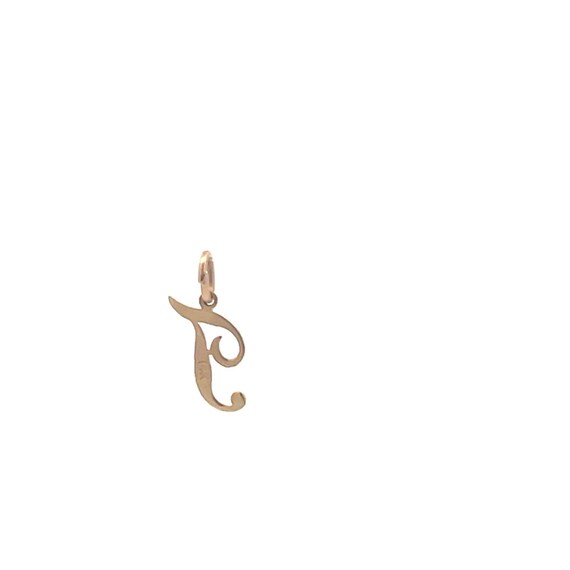 14K T Cursive Letter Monogram Name Initial Charm/Pend… - Gem
