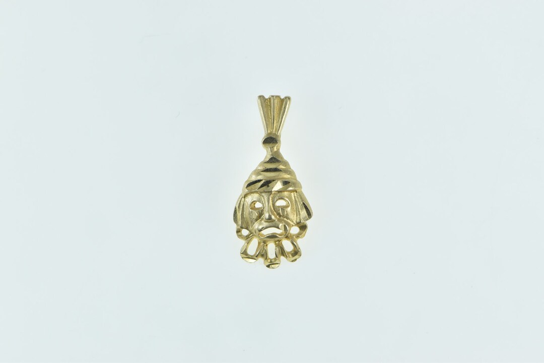 14K Clown Comedy Symbol Circus Motif Charm/pendant Yellow Gold - Etsy