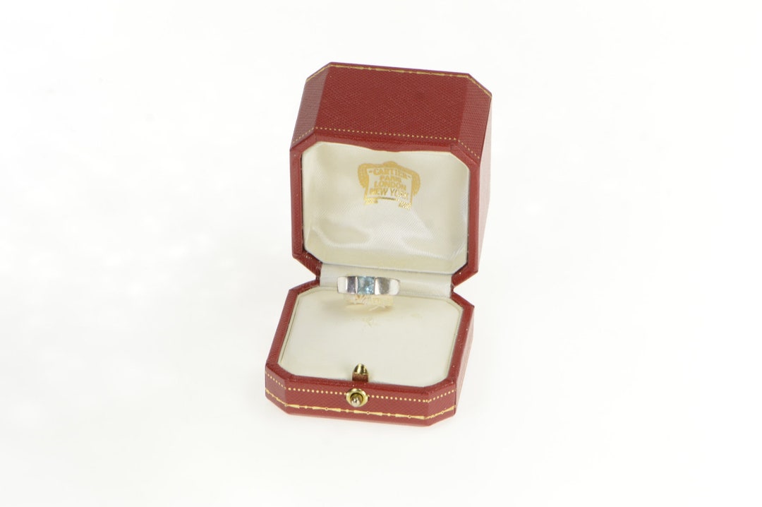 18K Cartier Aquamarine Tank Designer Statement Ring Gr. 5 75 Gelbgold Etsy