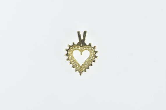 14K Diamond Heart Love Symbol Vintage Pendant Yellow … - Gem