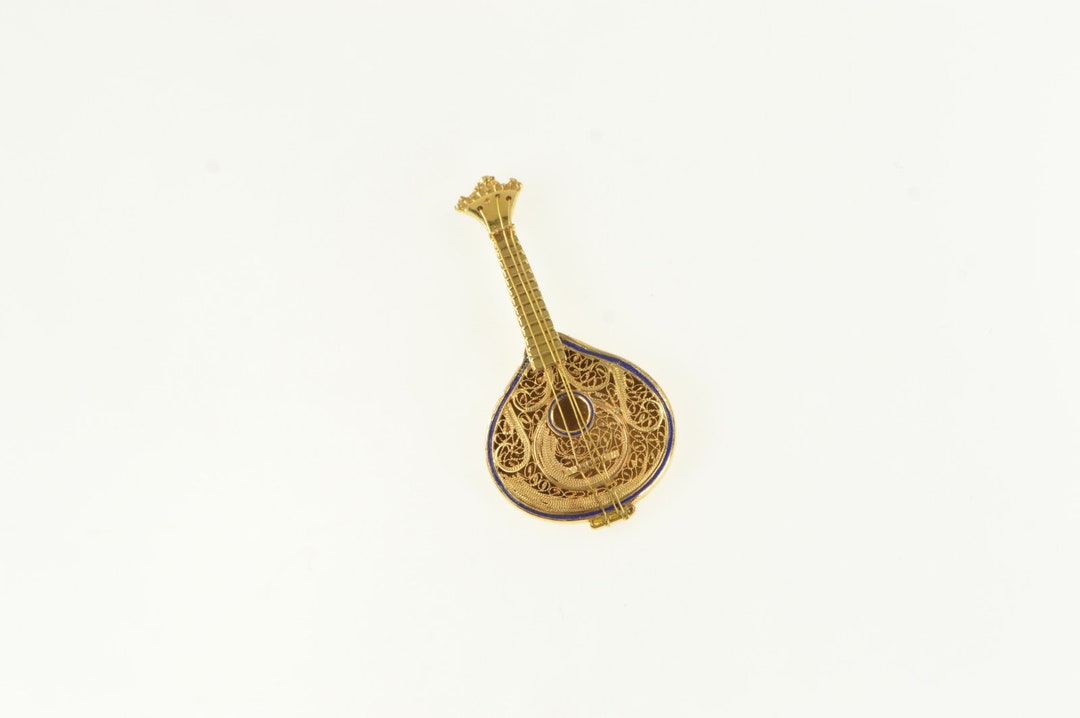 19k 3D Filigree Portuguese Fado Guitar Charm/pendant - Etsy