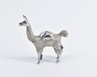 Peruvian Solid 950 Sterling Silver Natural Multi Stone Inlay Llama ...