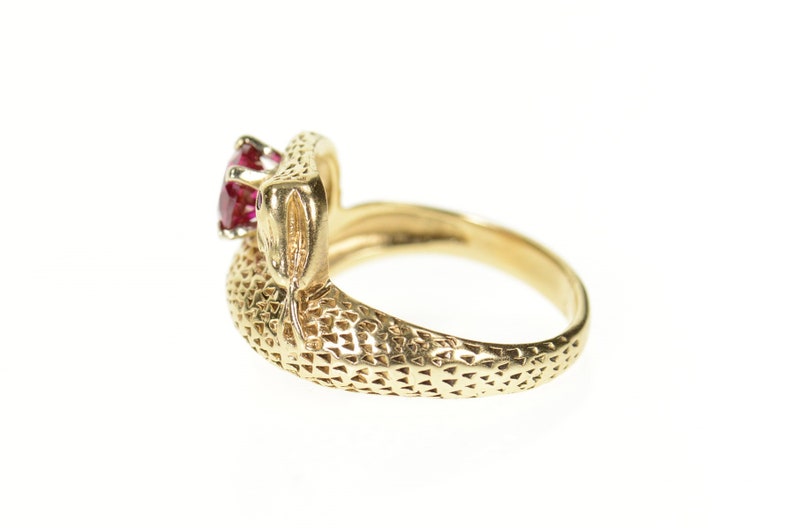 10K 1930's Coiled Serpent Snake Syn. Ruby Men's Ring - Etsy