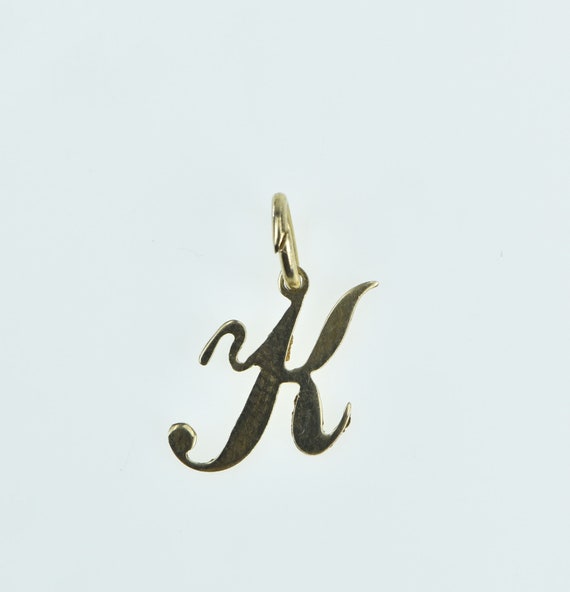 14K K Cursive Letter Monogram Initial Name Charm/Pend… - Gem
