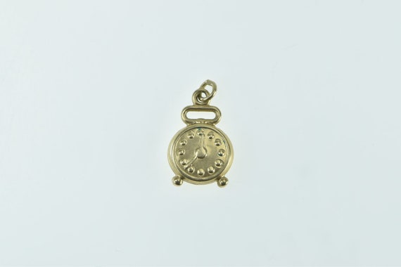 14K 3D Clock Alarm Time Symbol Charm/Pendant Yellow G… - Gem