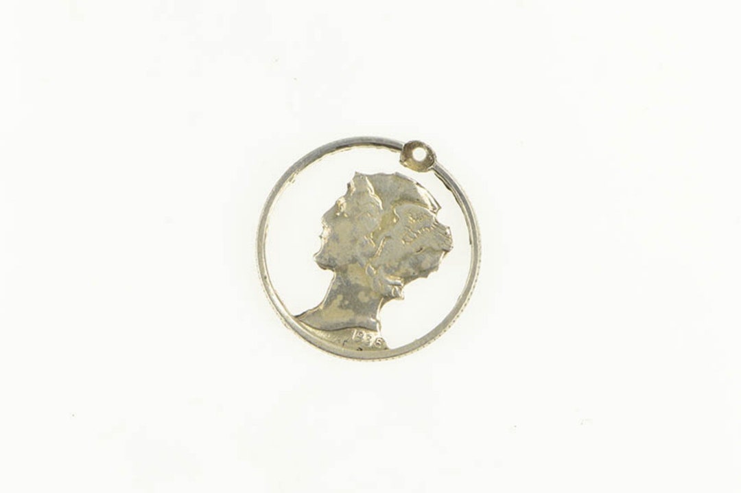 Sterling Silver Mercury Dime Cut Out Coin Artisan Charm/pendant - Etsy