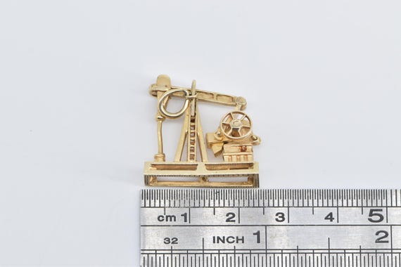 14K 3D Articulated Oil Rig Drill Derrick Charm/Pendan… - Gem